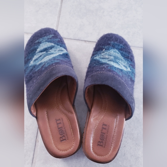 Born | Shoes | Size 7 Eu 38 Born Navy Blue Aztec Clogs | Poshmark